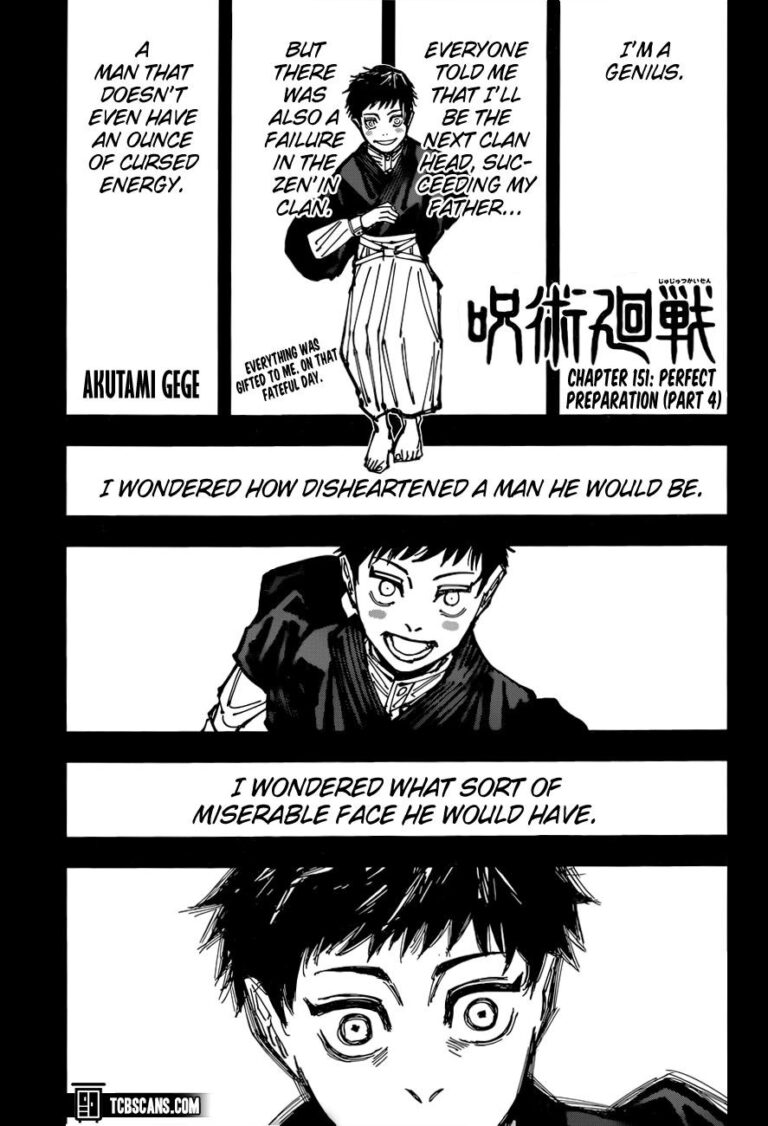 Read jujutsu kaisen (JJK) manga Chapter 151 online [English Version]