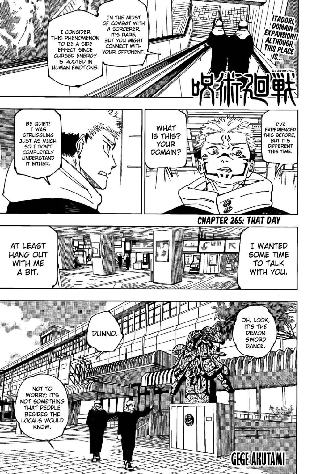 Read jujutsu kaisen (JJK) manga Chapter 265 online [English Version]